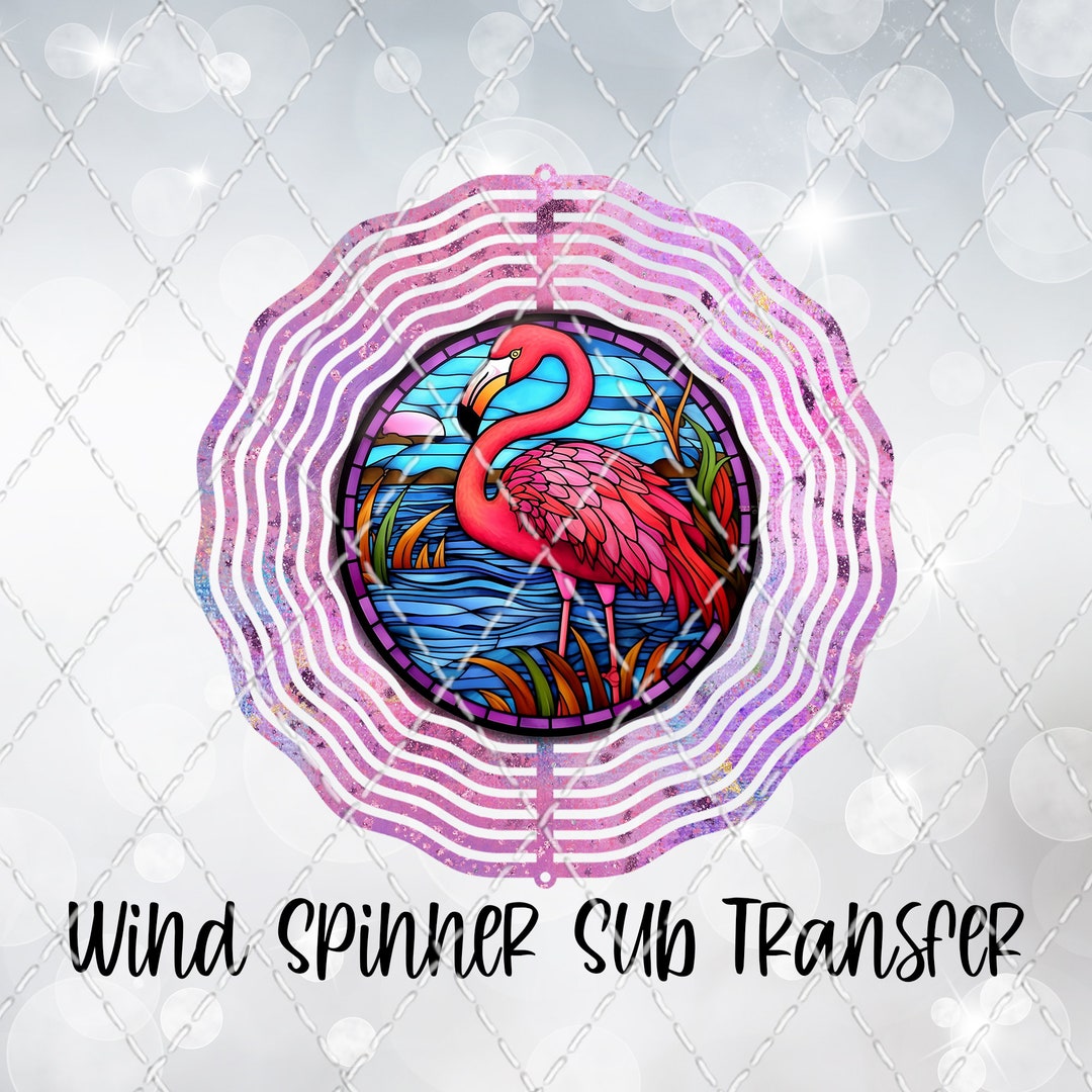 Stained Glass Flamingo Wind Spinner Sublimation Transfer - Etsy
