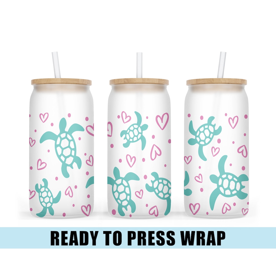 Sea Turtles Glass Can Transfer Ready to Press Heat Transfer Sublimation ...