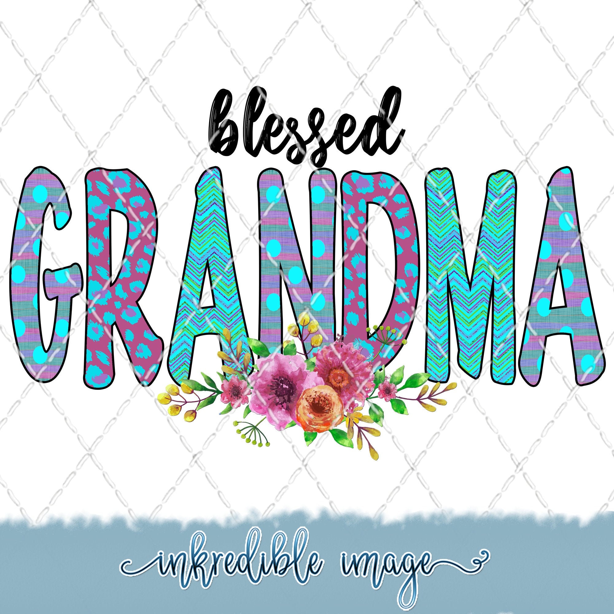 Blessed Grandma Sublimation PNG Digital Download Digital | Etsy