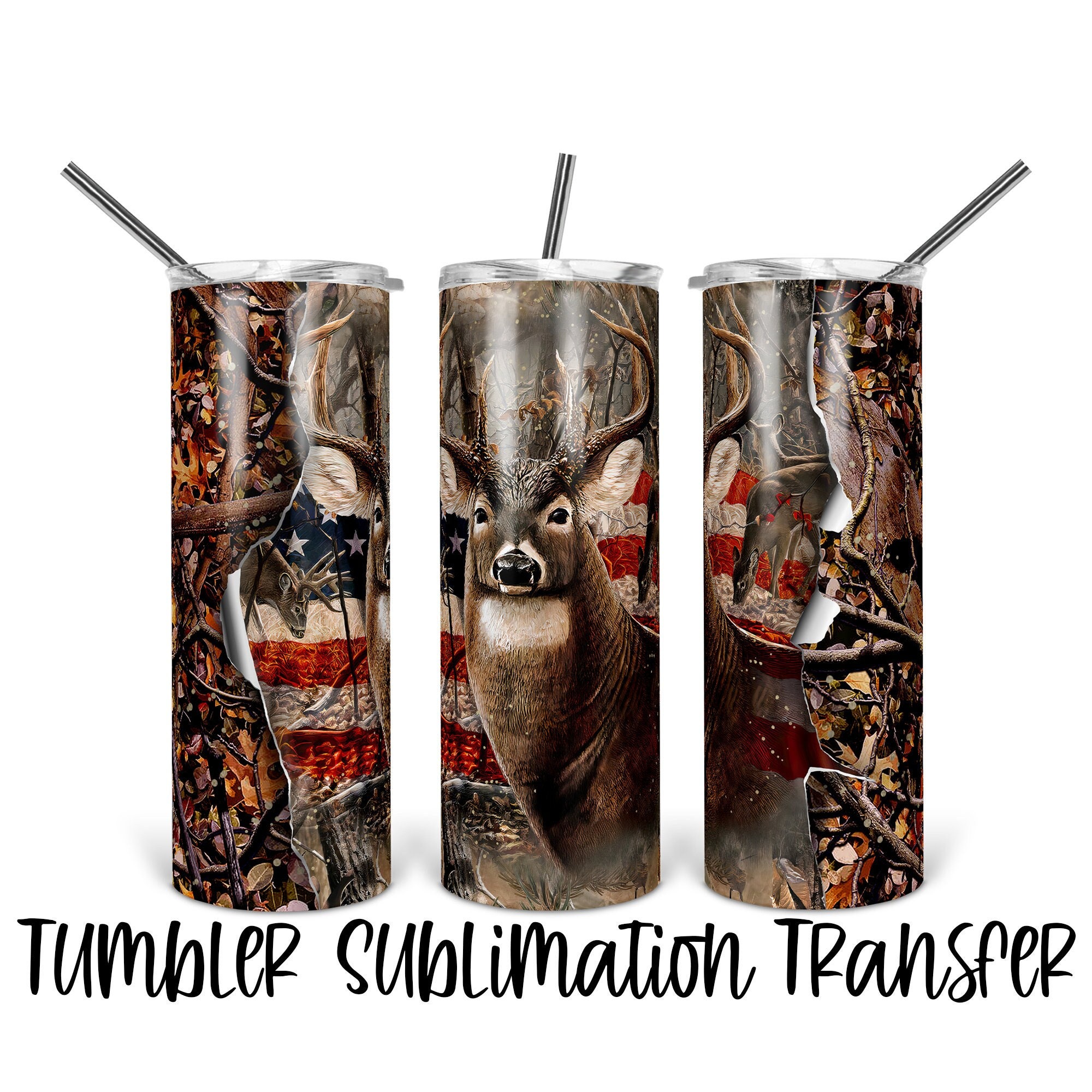 Deer Hunting Tumbler Sublimation Transfer Ready to Press - Etsy