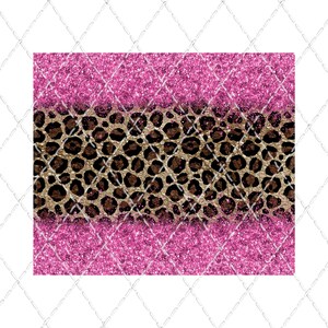 Leopard & Pink Glitter Tumbler Sublimation Transfer - Ready to Press - Etsy