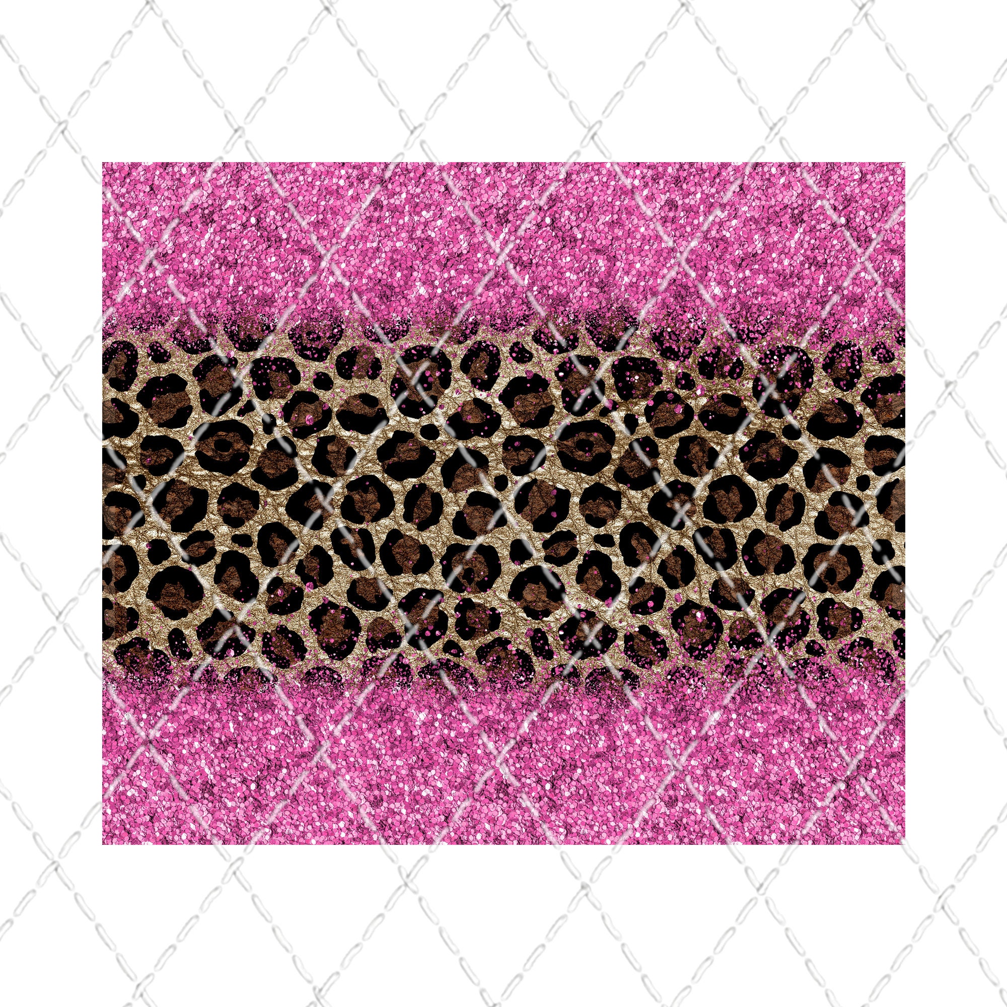 Leopard & Pink Glitter Tumbler Sublimation Transfer Ready - Etsy