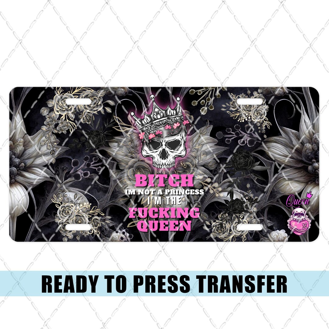 Skull Queen License Plate Sublimation Transfer - Ready to Press - Etsy