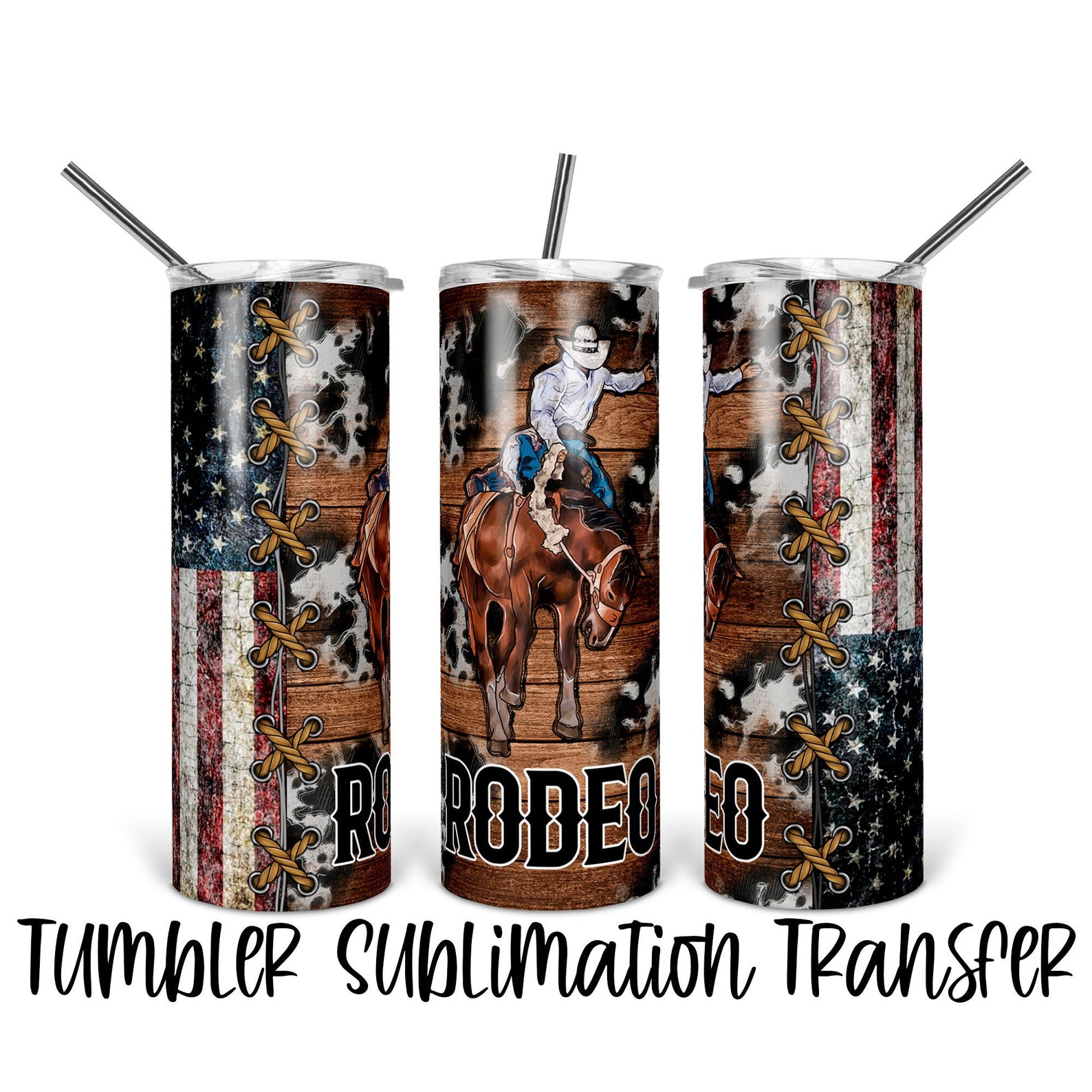 Rodeo Tumbler Sublimation Transfer Ready to Press Heat - Etsy