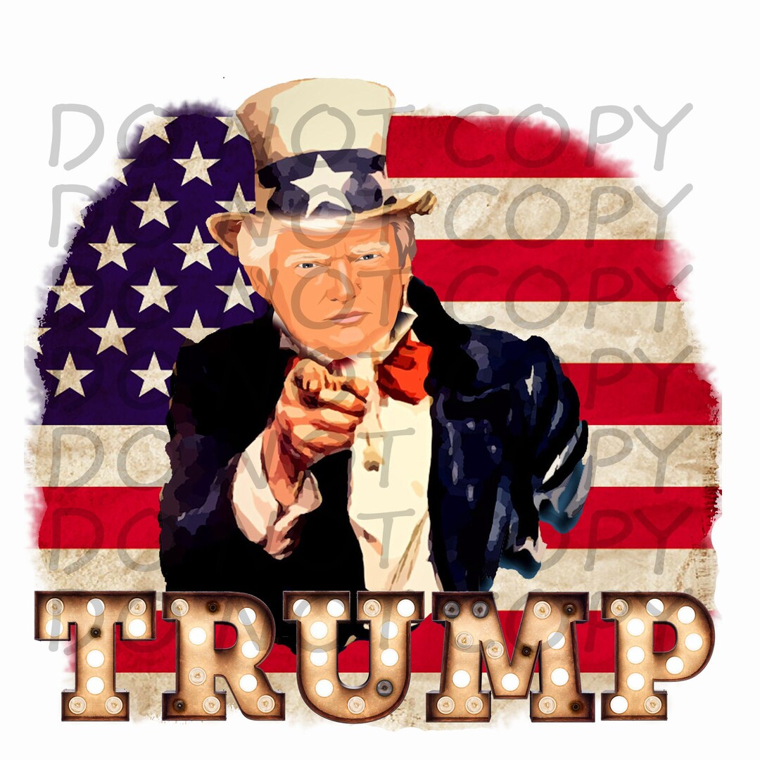 Trump Uncle Sam W/ Flag Sublimation PNG Digital Download Digital Design ...