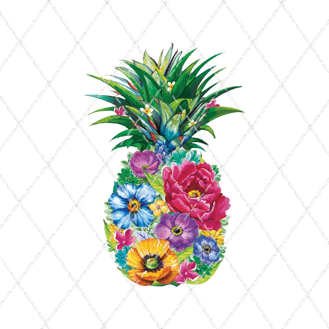 Floral Pineapple Sublimation Transfer - Ready to Press - Shirt Transfer ...