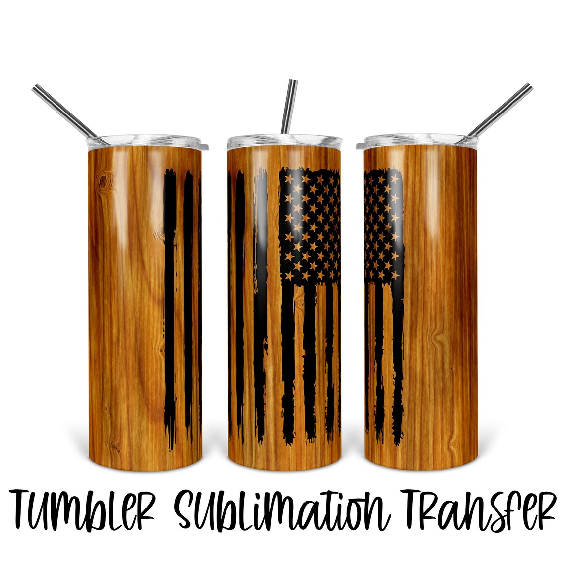 Wood Flag Tumbler Sublimation Transfer Ready to Press | Etsy