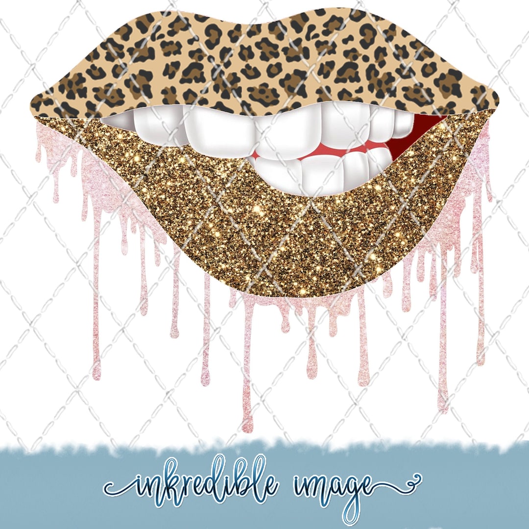 Leopard and Glitter Lips - Sublimation PNG - Digital Download - Digital ...