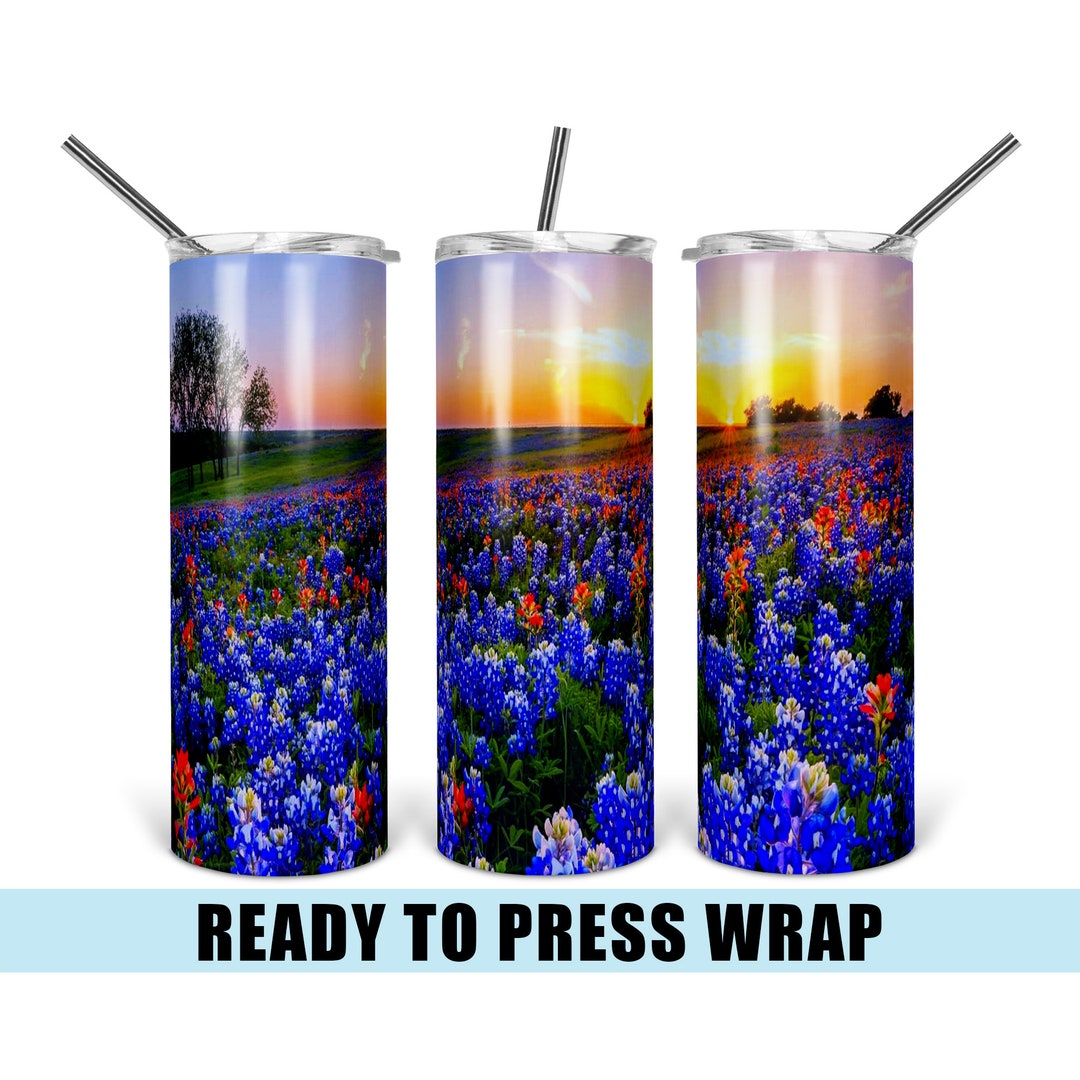 Blue Bonnet Sunset - Tumbler Sublimation Transfer - Ready to Press ...