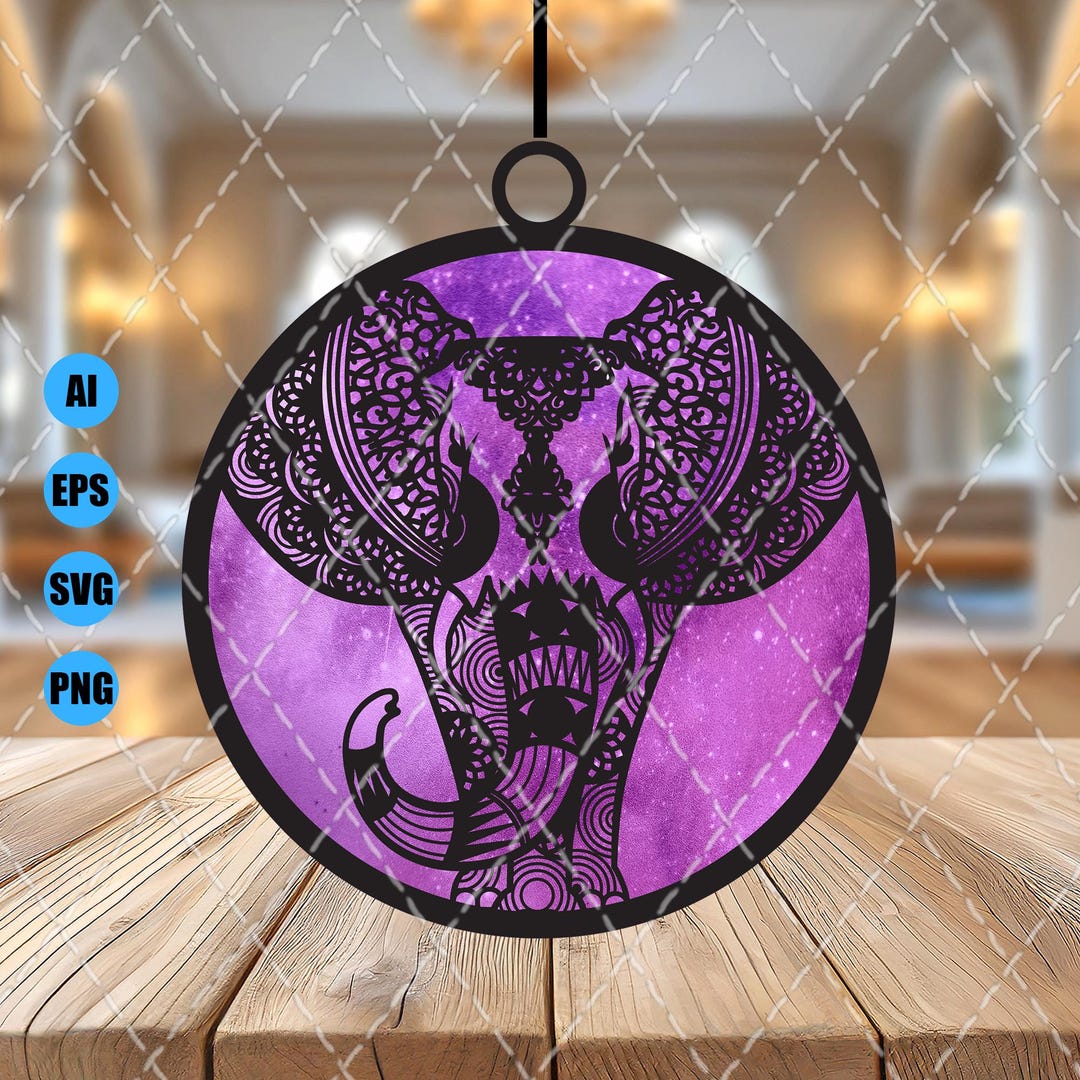 Elephant Suncatcher - Digital Download - Digital Design - SVG - EPS ...
