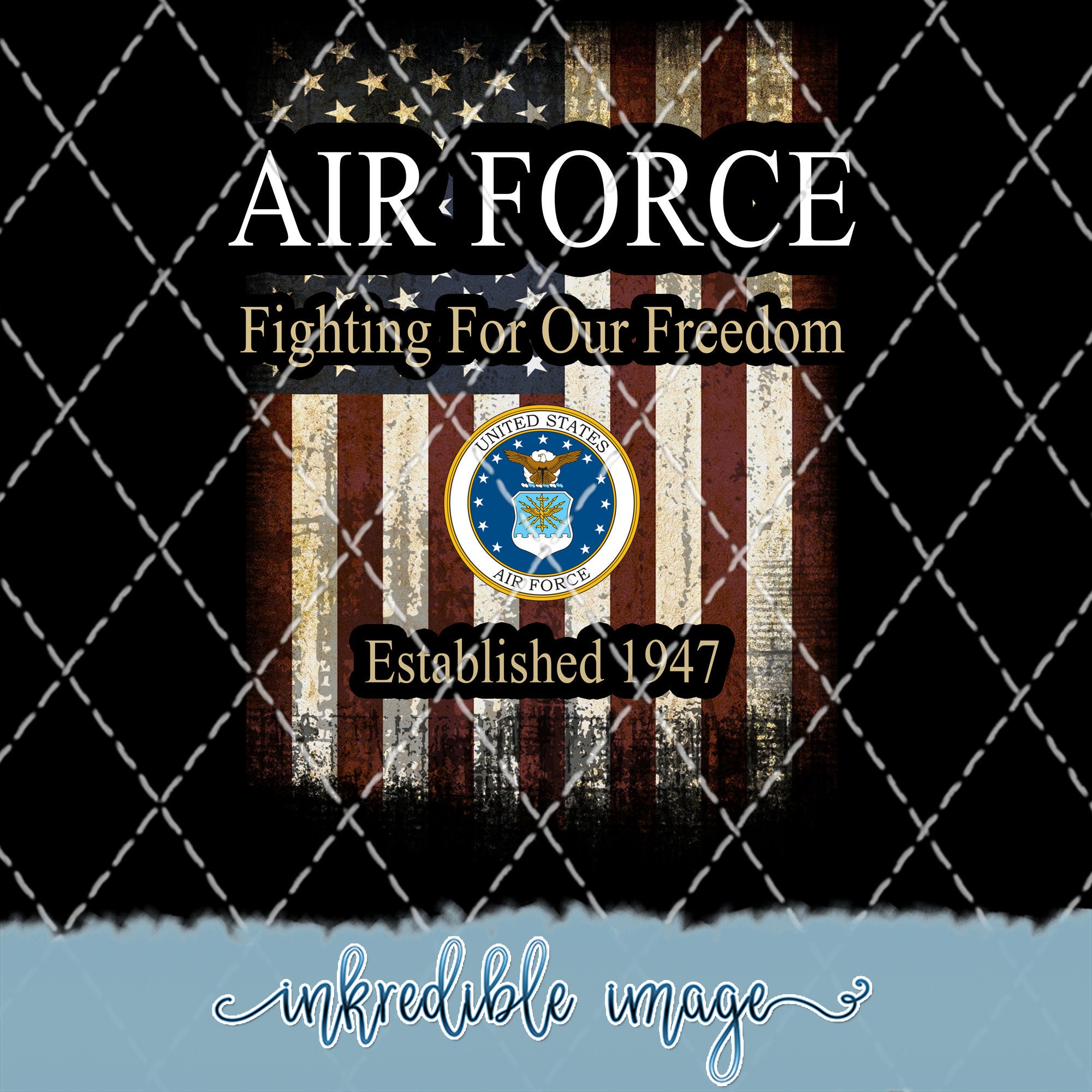 Air Force Waterslide Decal PNG Digital Download Digital | Etsy