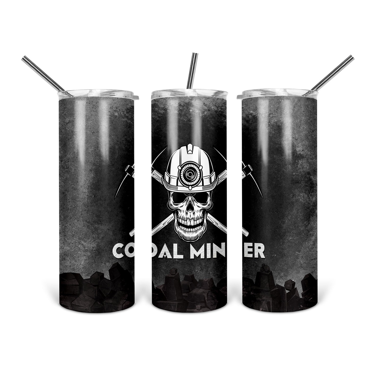 Coal Miner Skull Tumbler Design: 20 OZ PNG (digital Download) - Etsy