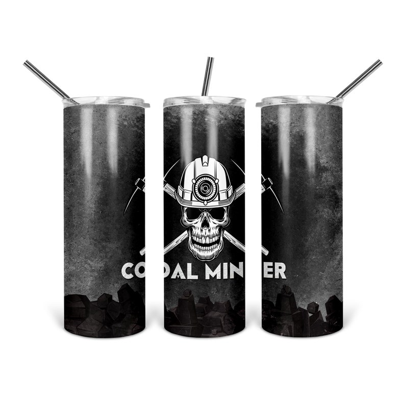 Coal Miner Skull Tumbler Design: 20 OZ PNG (digital Download) - Etsy