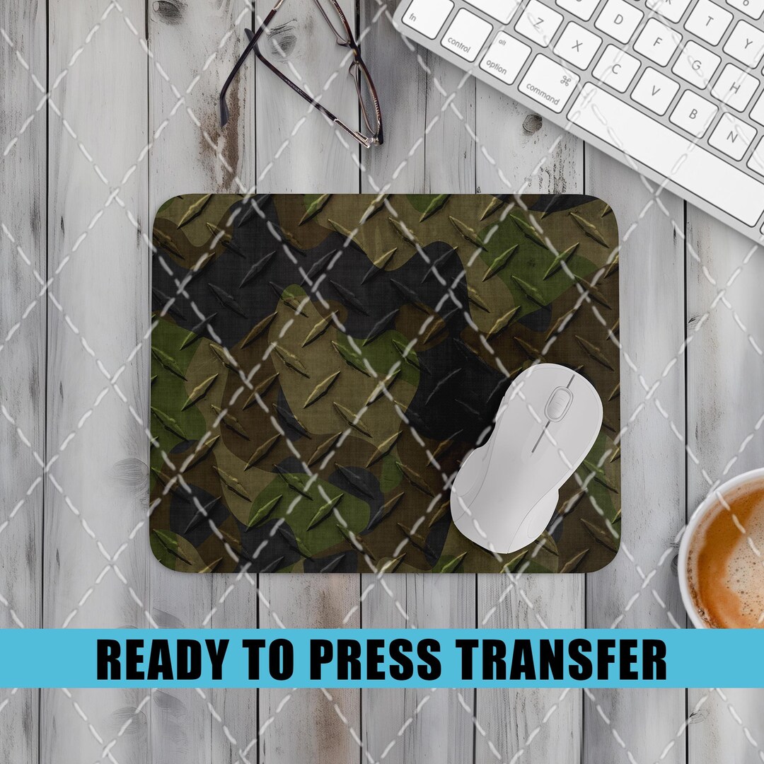 Diamond Plate Camo Sublimation Transfer Ready to Press Heat Transfer Mouse Pad Mouse Pad ...