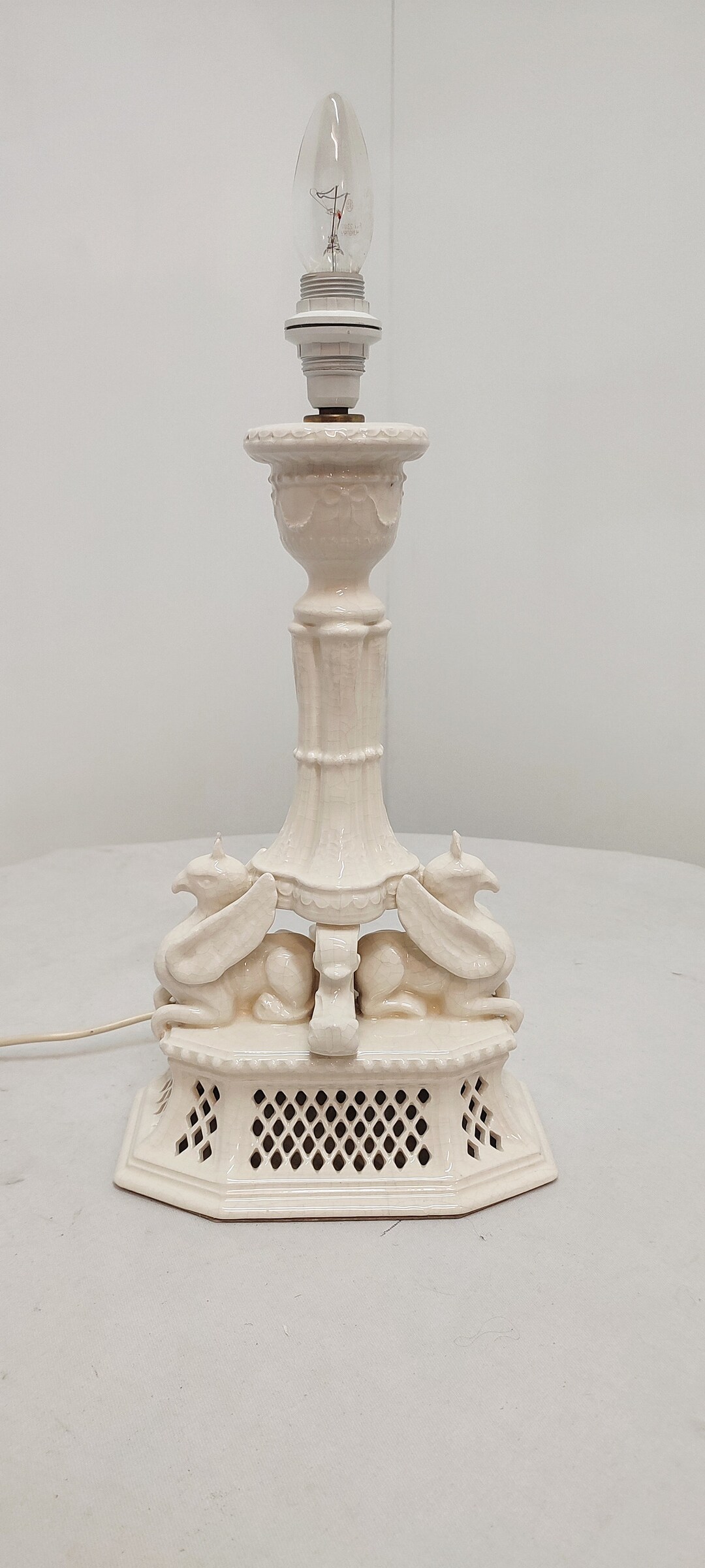Ceramic Table Lamp "royal Creamware". UK 1960s. - Etsy