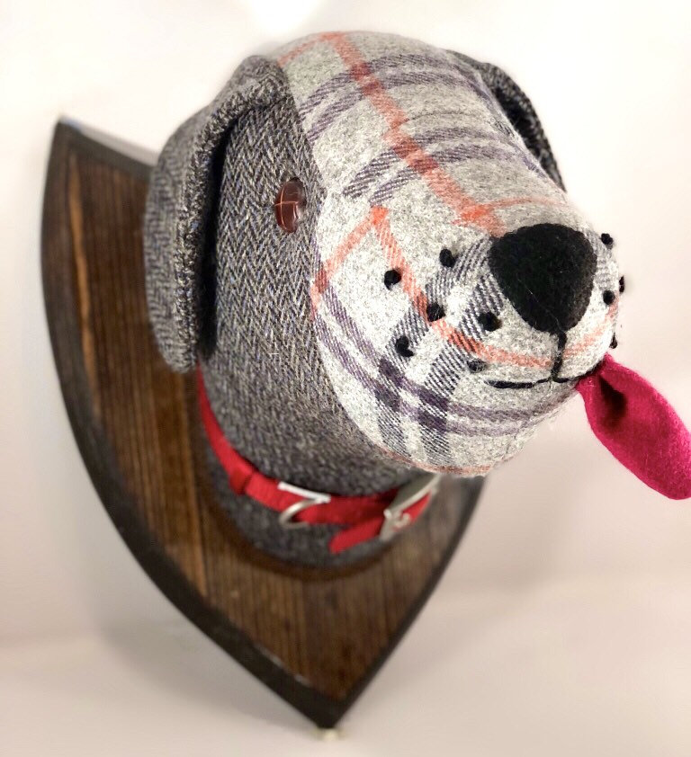 Handmade Faux Dogs Head Made in Tartan and Tweeds. Fabric - Etsy
