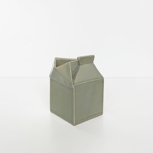 Gas-fired Ceramic Celadon Milk Carton | Flower Vase Creamer Bottle - Etsy