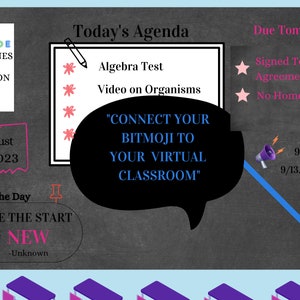 Customizable, Bitmoji, Classroom, Virtual, DAILY, AGENDA, Class ...