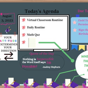 Customizable, Bitmoji, Classroom, Virtual, DAILY, AGENDA, Class ...