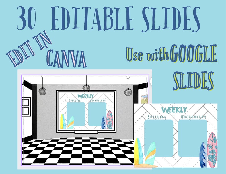 Seasonal Google Slides & Powerpoint Templates, Fun Beachy Spring Break ...