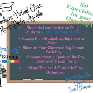 Customizable, Bitmoji, Classroom, Virtual, DAILY, AGENDA, Class ...