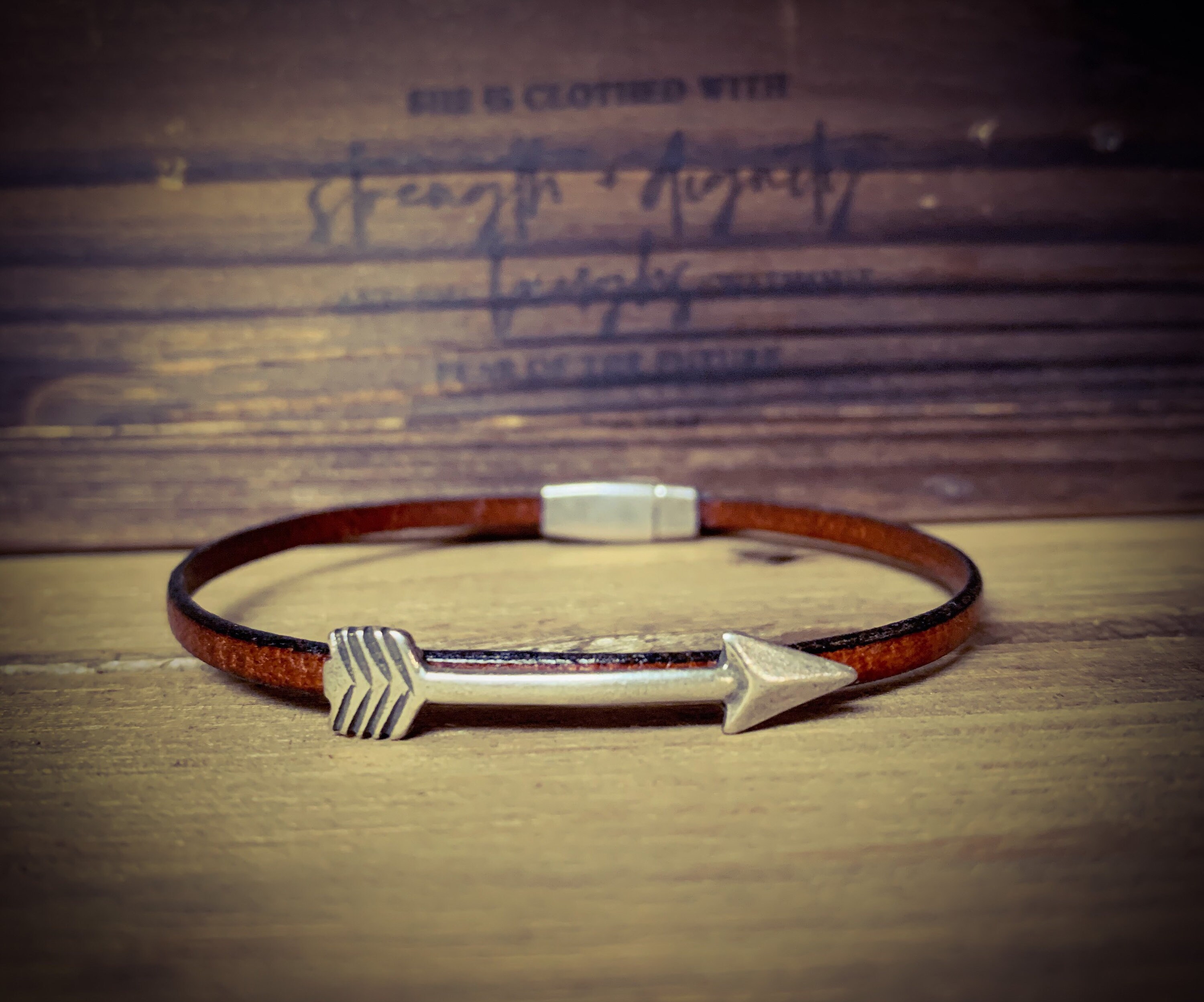 Arrow Leather Bracelet - Etsy