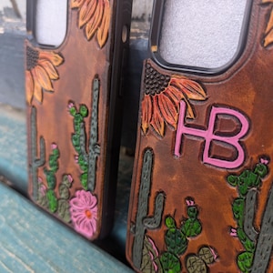 Custom Cactus and Sunflower Phone Case - Etsy