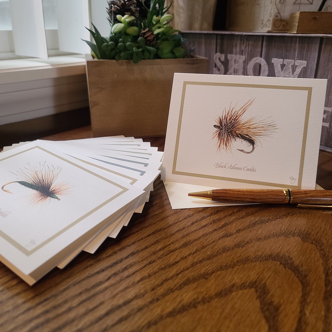 Dry Fly Fishing Note Cards: Hand-painted Watercolor, Set of 12, Series ...