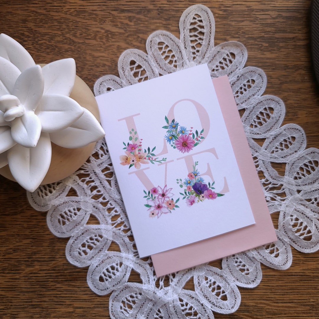 LOVE Watercolor Print Note Card Set of 6 - Etsy