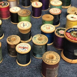 Vintage Wooden Spools With Thread: Lot of 35 - Etsy