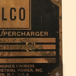 Vintage ALCO Brass Diesel Engine Turbosupercharger Builders Plate ...
