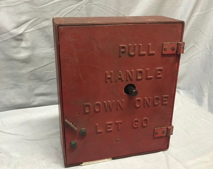 Vintage Cast Iron Fire Pull Station Alarm Box Mechanism. Telegraph Box ...