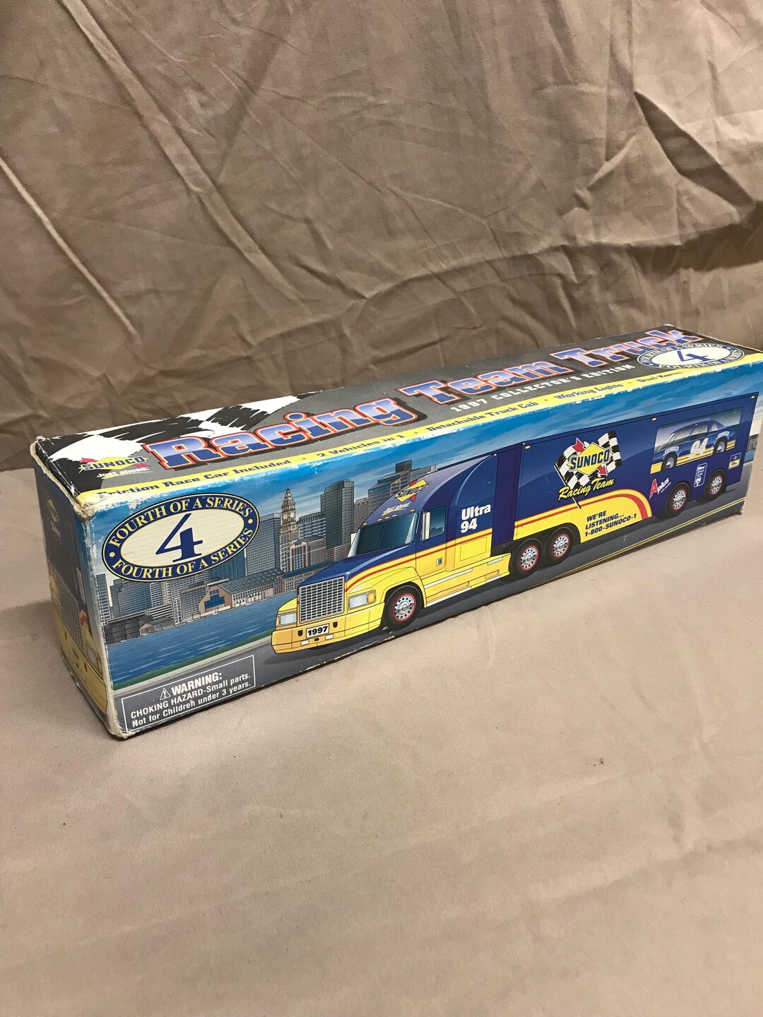 Vintage 1997 Sunoco Toy Tractor Trailer and Race Car. - Etsy