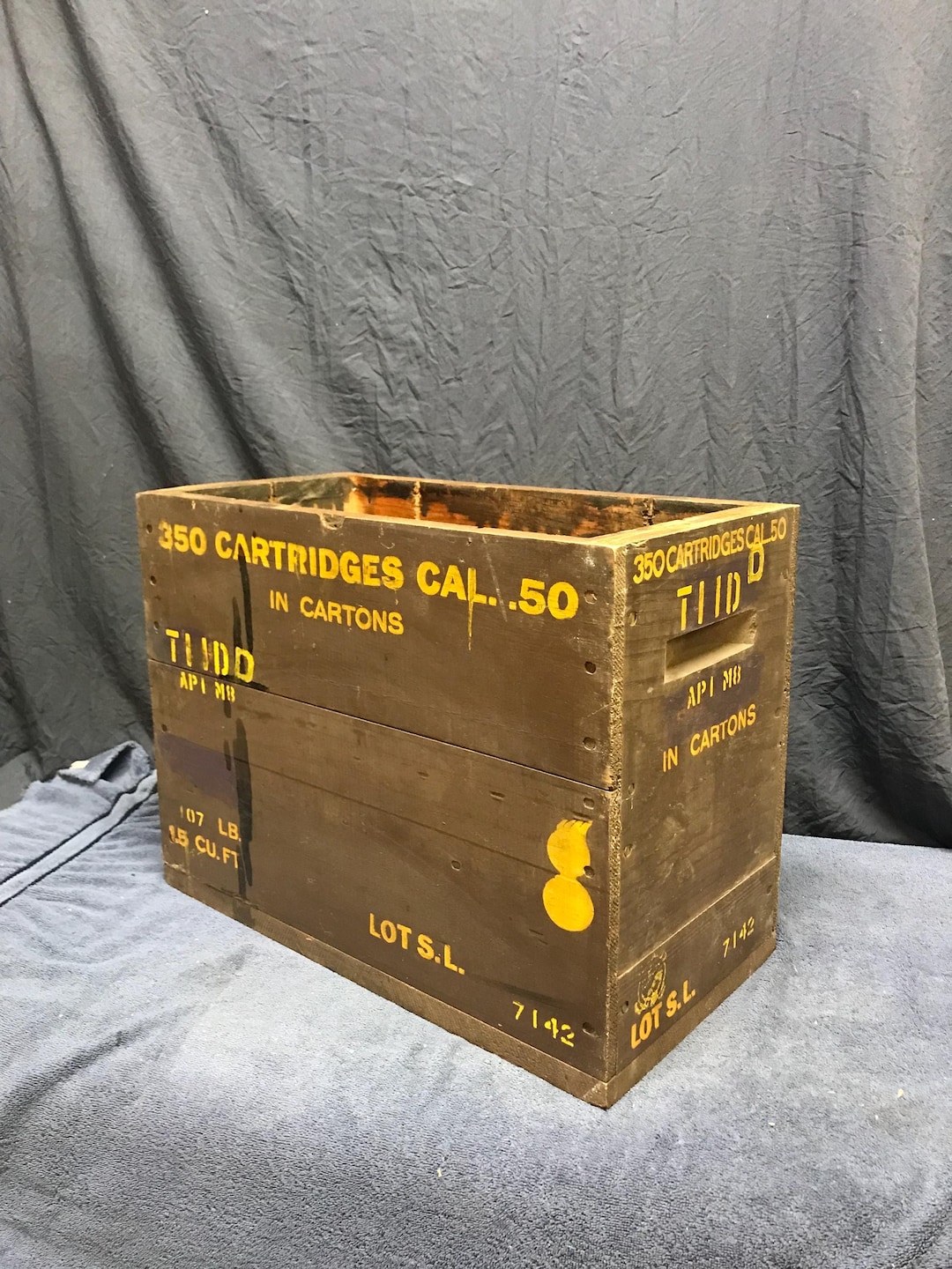 Wooden Ammo Crate. Wood Ammo Box. Explosives Crate. EMPTY Military Ammo Crate. Ammo Box. Ammo ...