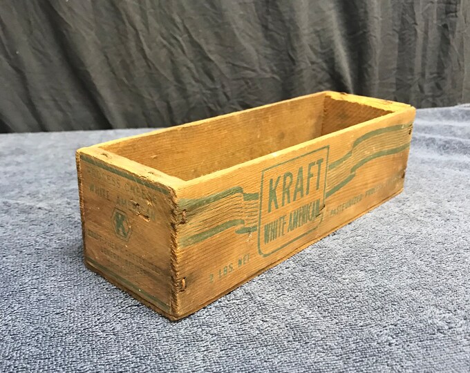 Vintage Kraft Cheese Box, Wooden Cheese Box, Rustic Wooden Box ...