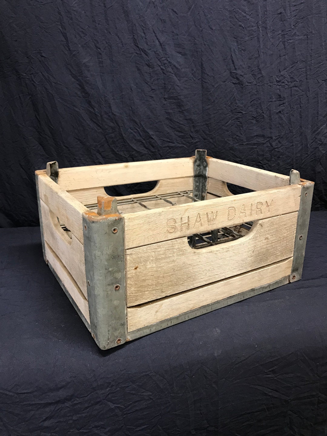 Vintage Wooden Shaw Dairy Creamer Crate. - Etsy