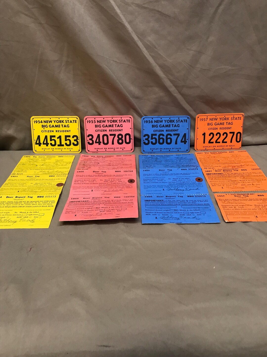 Vintage NY Hunting License Lot: 1950s Big Game & Doe Tags - Etsy