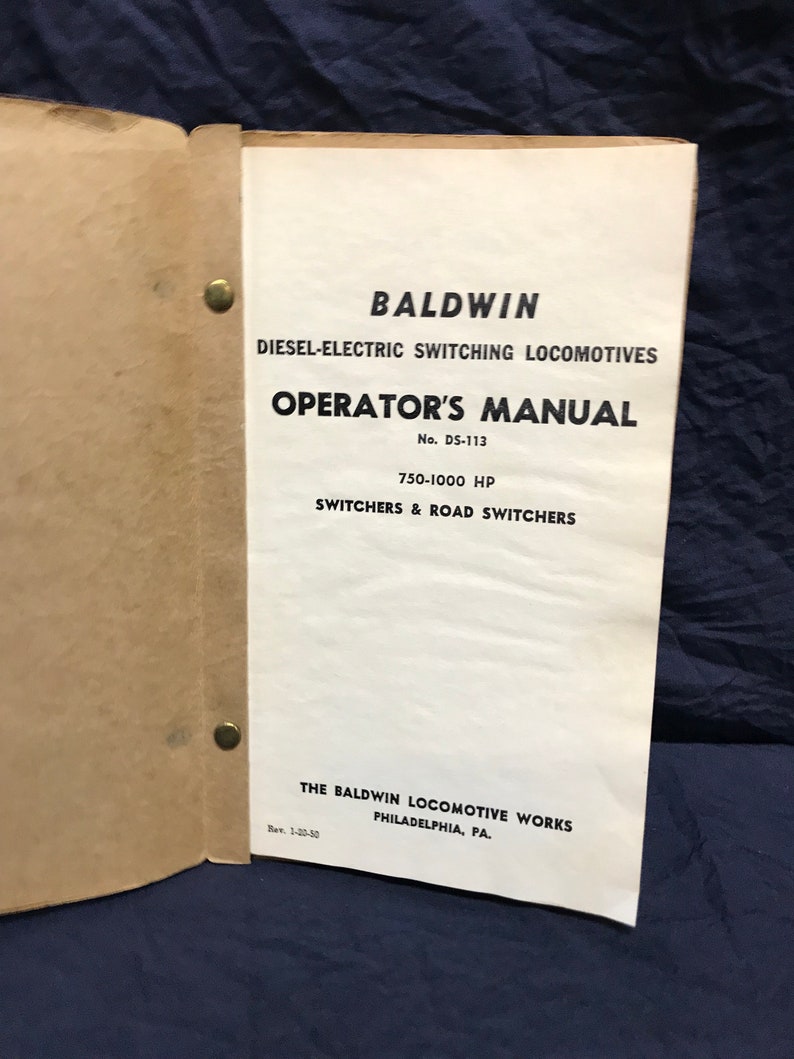 Vintage Mid Century Baldwin Diesel Electric Locomotive Operators Manual ...