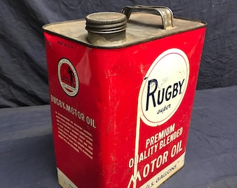 Vintage 2 Gallon Capitol Motor Oil Can. LARGE Capitol Oil Can. Square ...