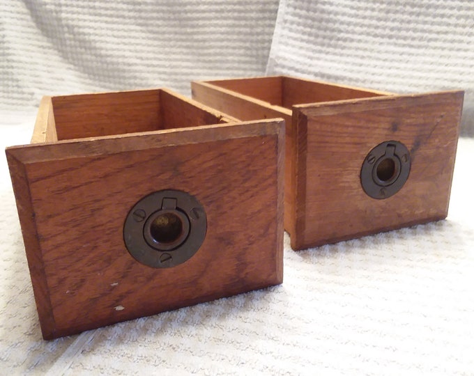 Vintage Drawer, Antique Drawer, Brass Recessed Handle Drawer, Oak Face ...