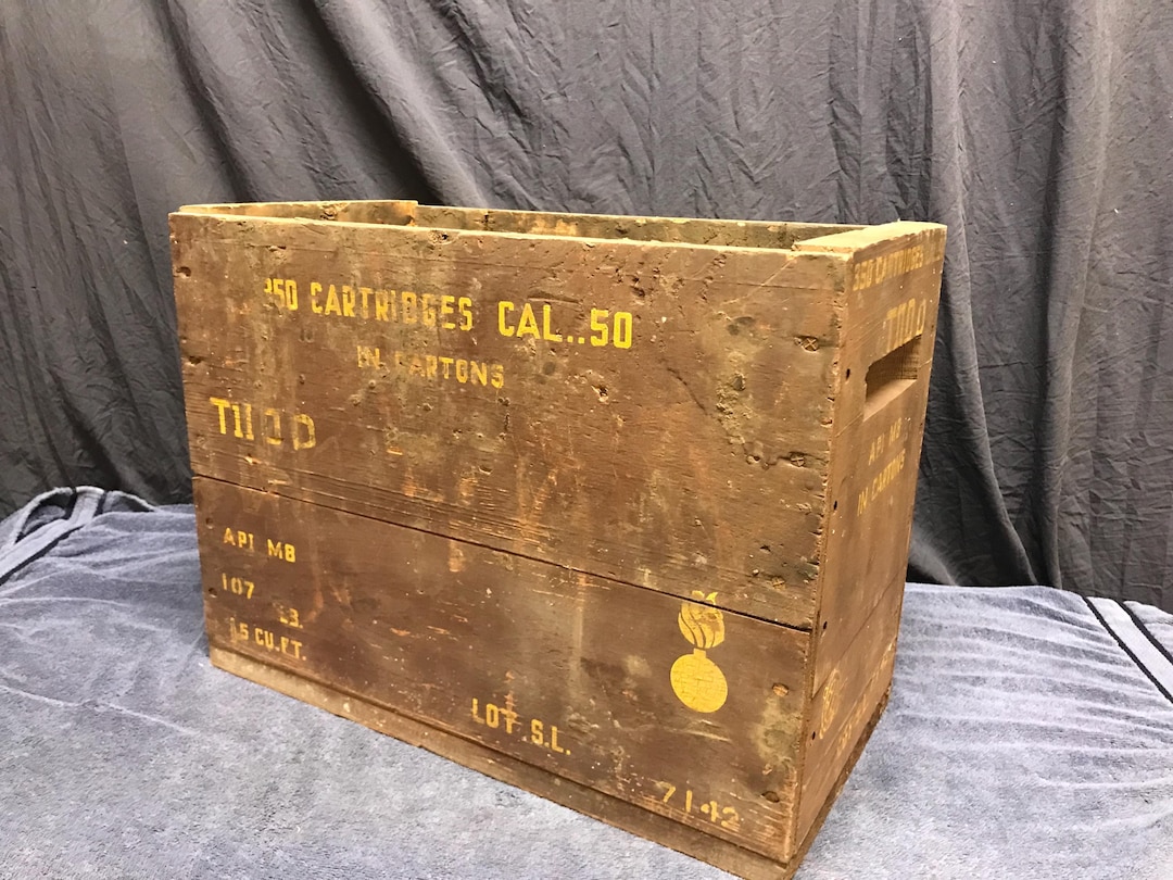 Wooden Ammo Crate. Wood Ammo Box. Explosives Crate. EMPTY Military Ammo ...