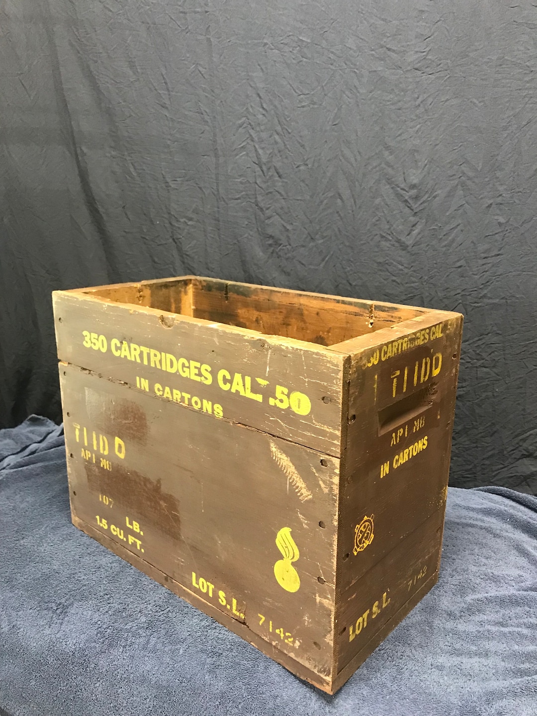 Wooden Ammo Crate. Wood Ammo Box. Explosives Crate. EMPTY Military Ammo ...