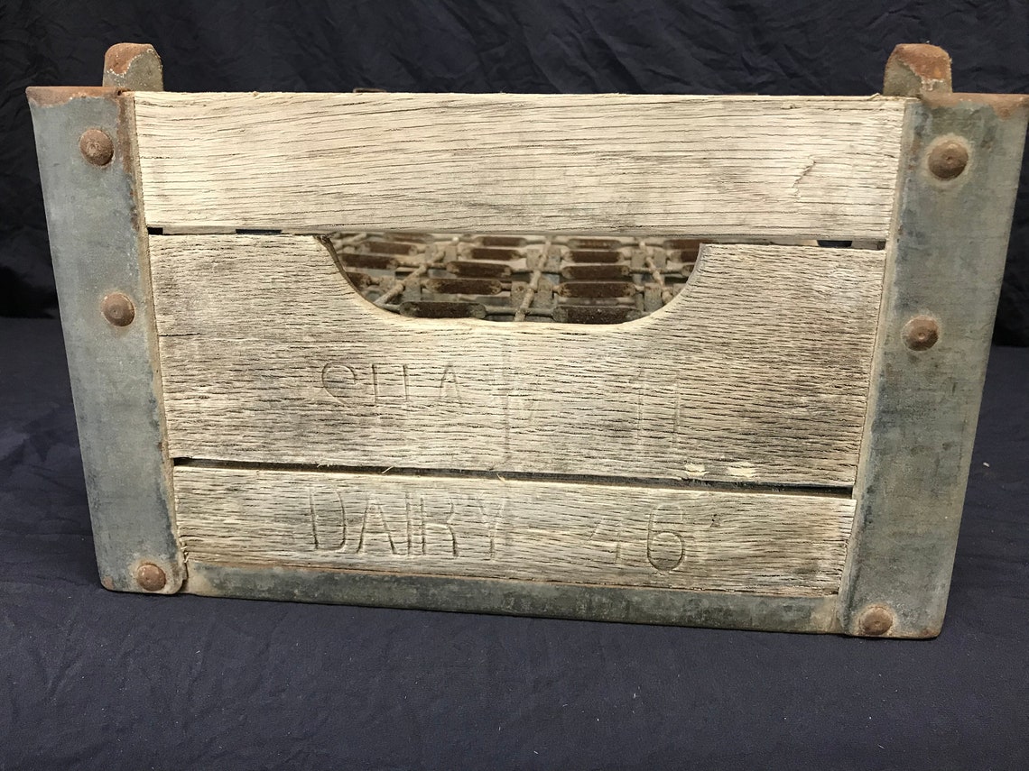 Vintage Wooden Shaw Dairy Creamer Crate. - Etsy