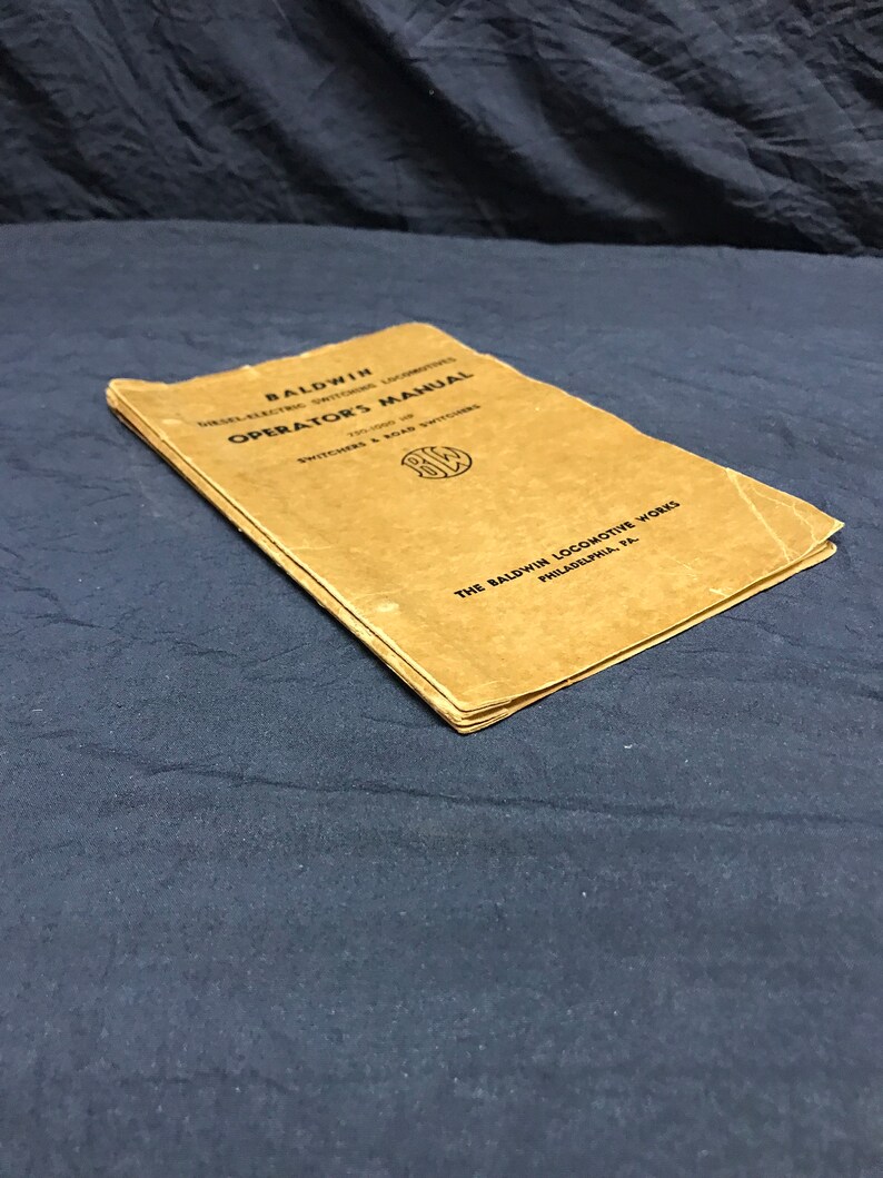 Vintage Mid Century Baldwin Diesel Electric Locomotive Operators Manual ...