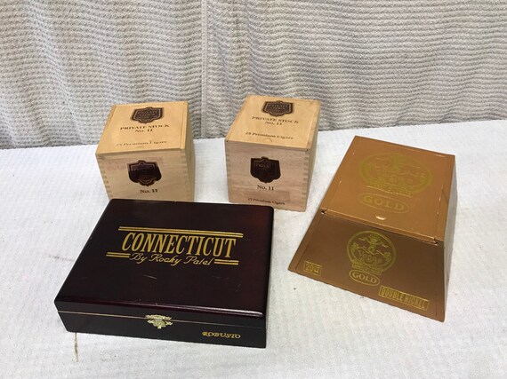 Lot of Four Modern Wooden Cigar Boxes. - Etsy