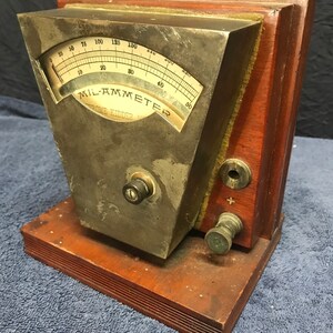 Vintage Desktop Mil Ammeter, Ammeter Meter, Bench Top Ammeter ...
