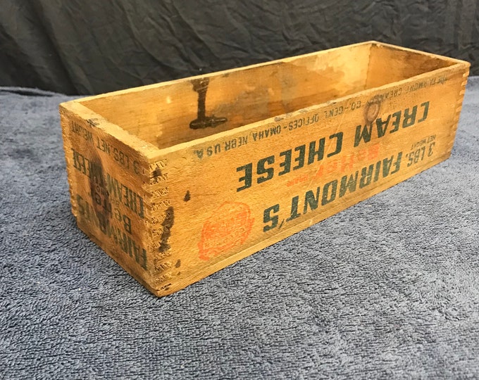 Fairmont's Cream Cheese Box, Cheese Box, Wooden Cheese Box, Rustic Wooden Box, Primitive Box ...