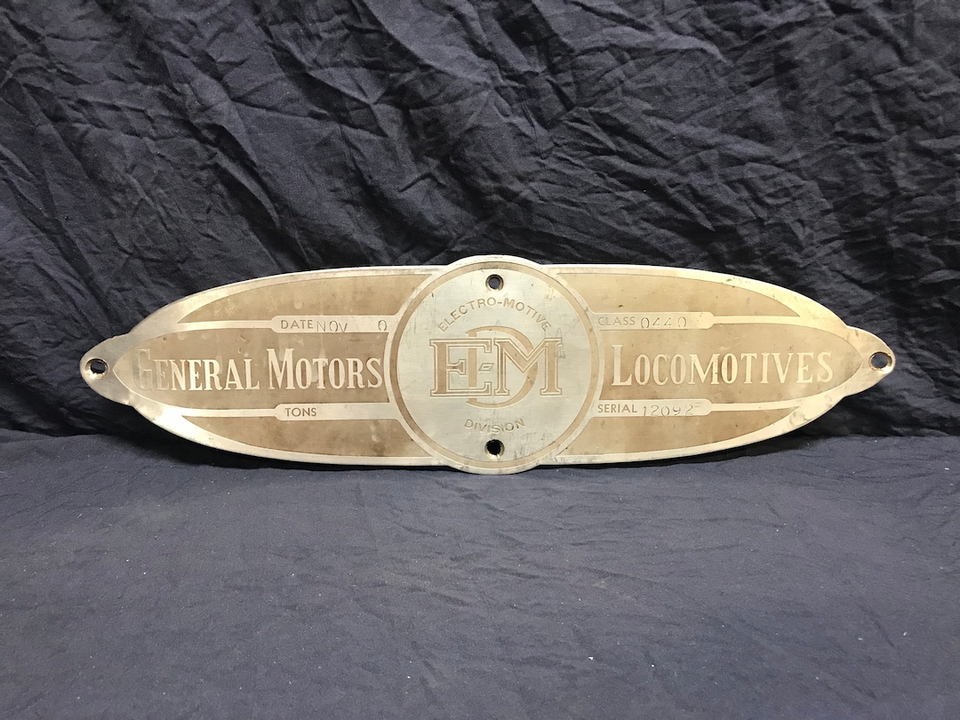 Vintage General Motors EMD Locomotive Builders Plate - Seaboard Coast ...