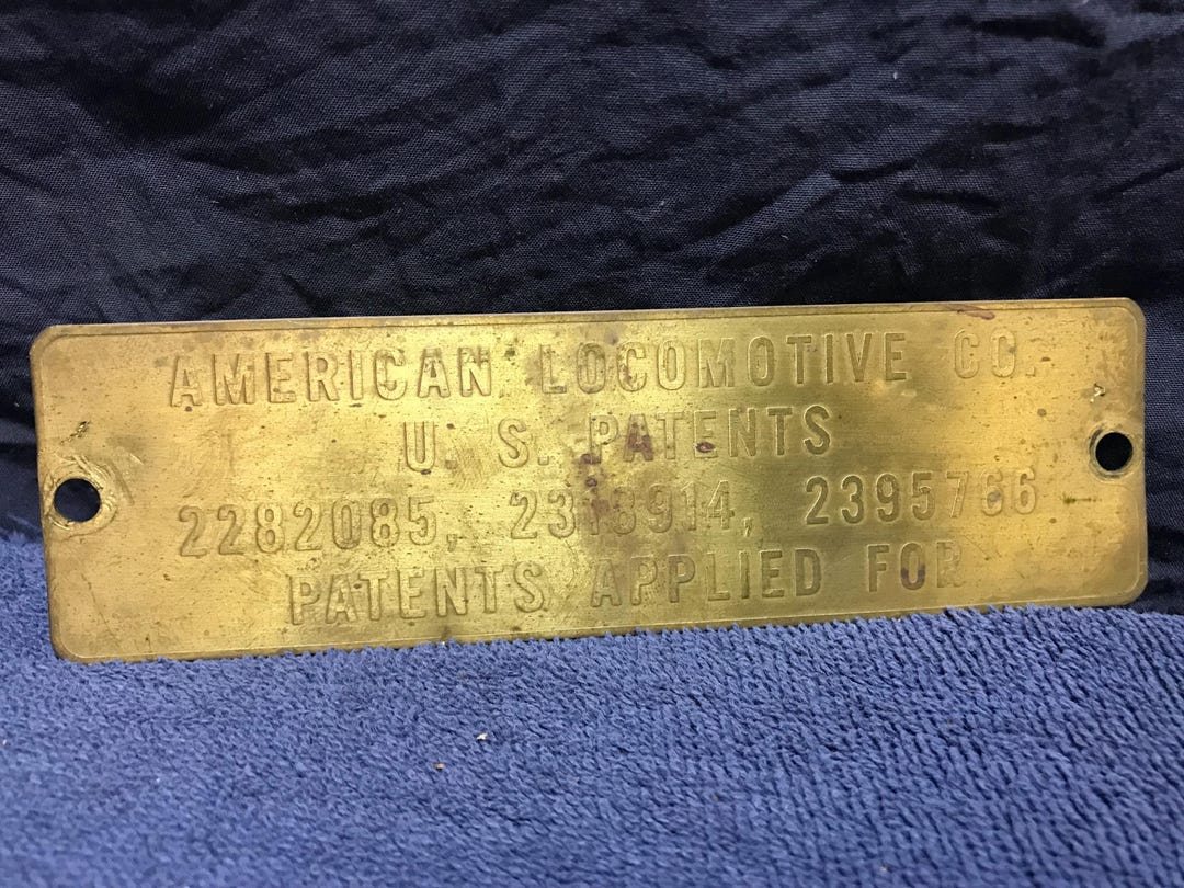 Vintage ALCO Brass Diesel Engine Patent Plate. Brass Alco Nameplate ...