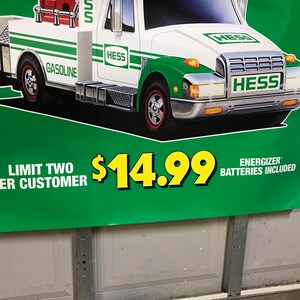 HUGE Store Front Window Advertising Poster for the 1994 Hess Truck ...